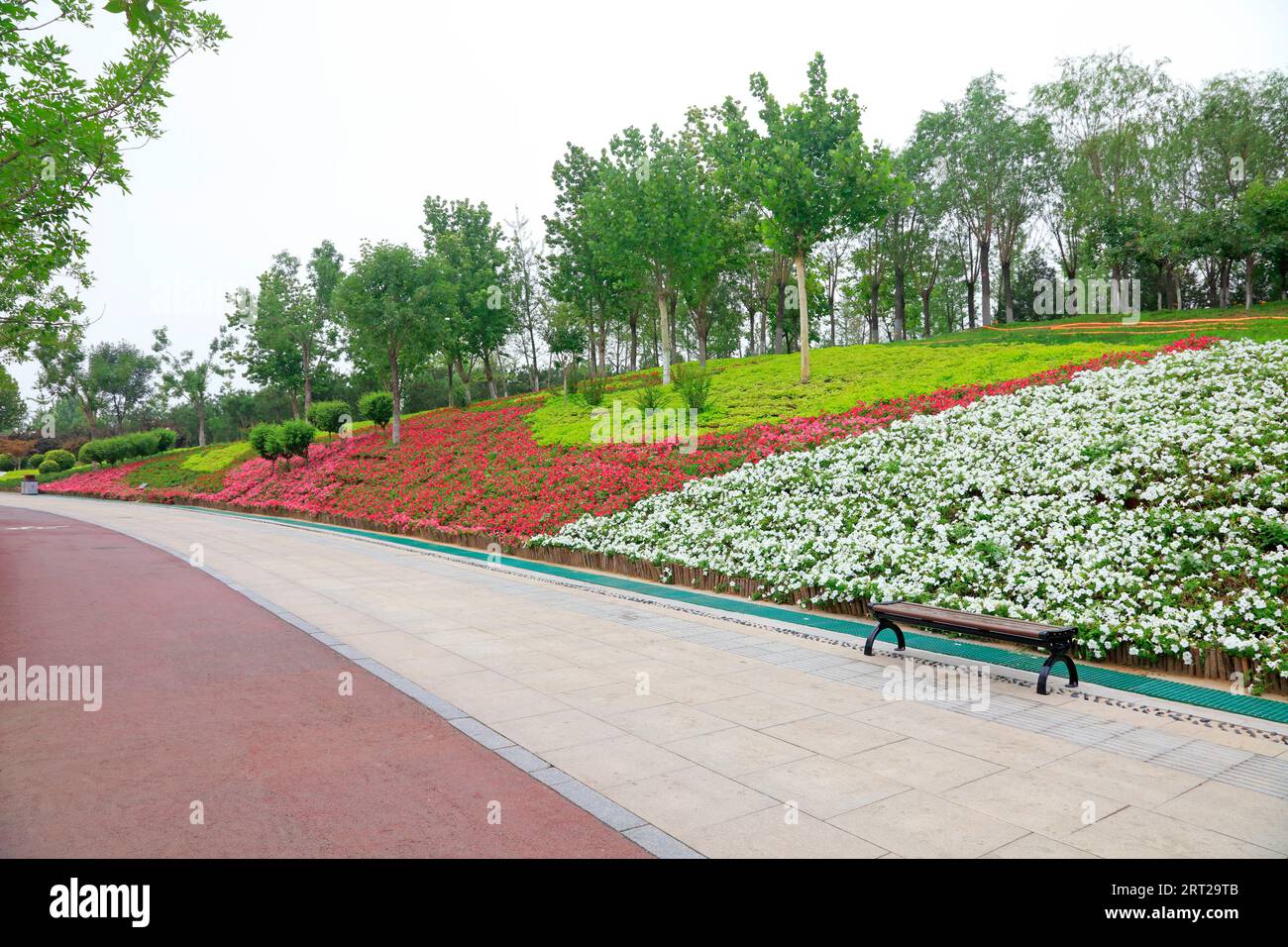 Roads and railings are in the park Stock Photo - Alamy