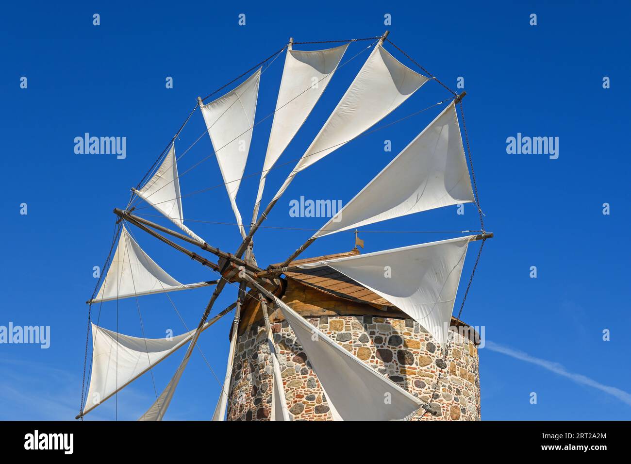 Traditional Greek windmill. Kos island, Greece Stock Photo - Alamy