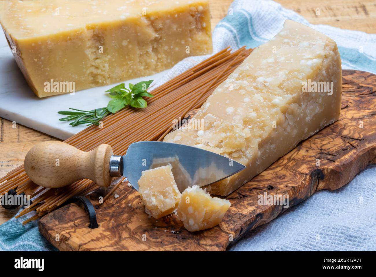 Cheese collection, hard matured yellow Italian cheese parmesan or ...