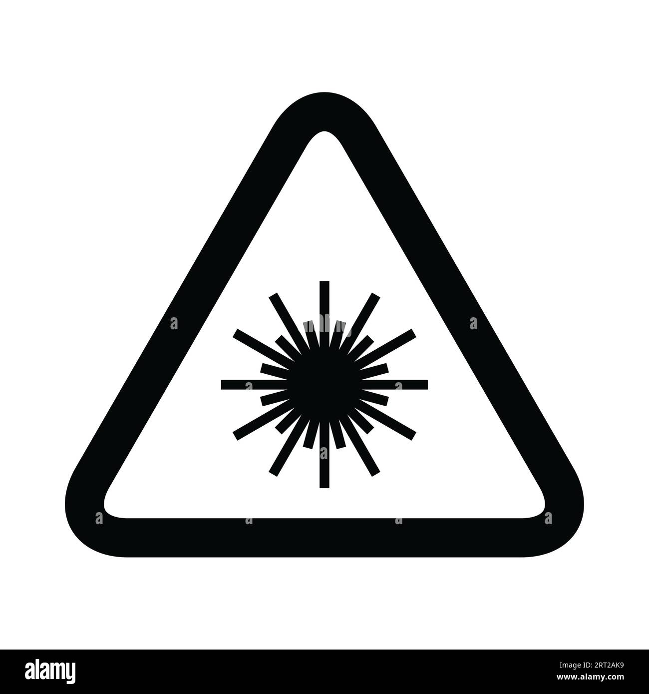 Laser radiation danger label icon, safety protection information symbol ...