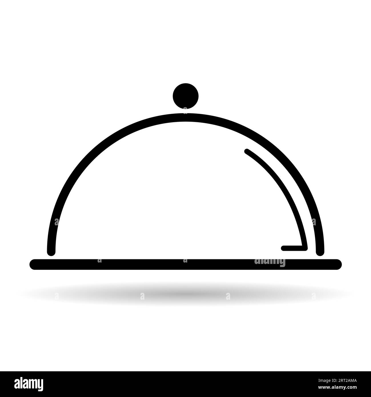 Waiter tray shadow icon, dish menu restaurant web symbol, lunch design ...