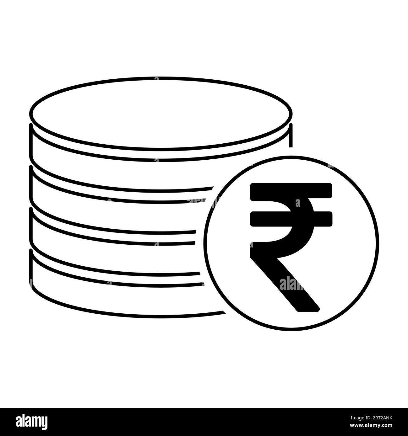 Rupee stack coin, flat icon money design, cash sign vector illustration ...