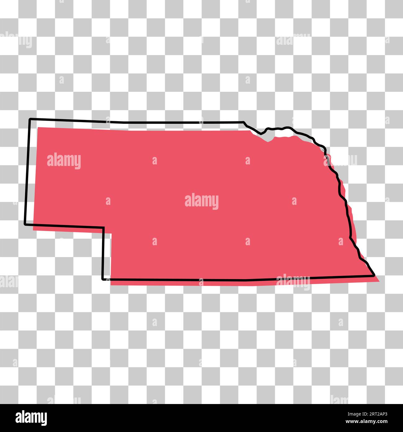 Nebraska map shape, united states of america. Flat concept icon symbol ...