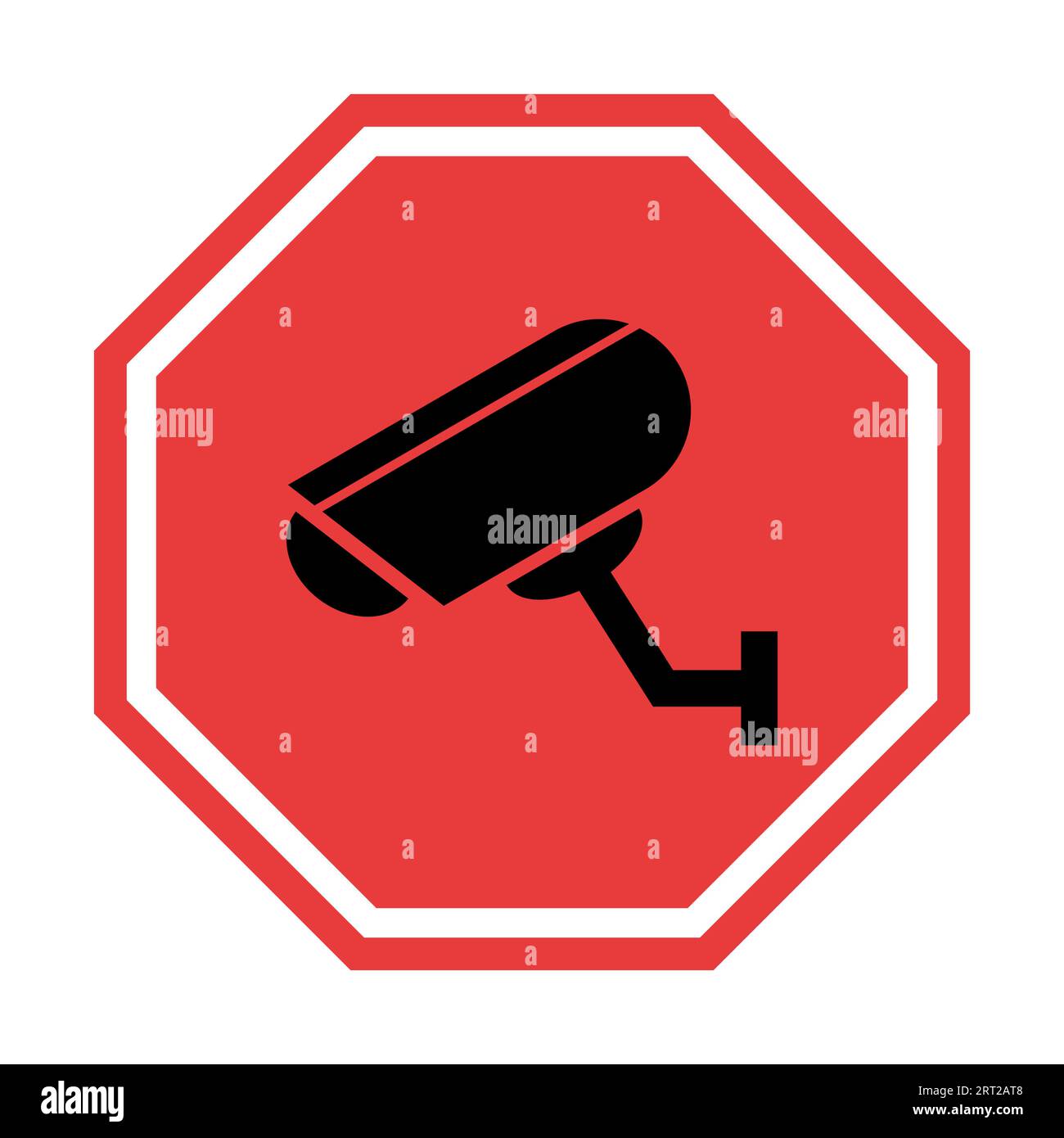 Closed circuit television camera icon, CCTV video protection alert ...