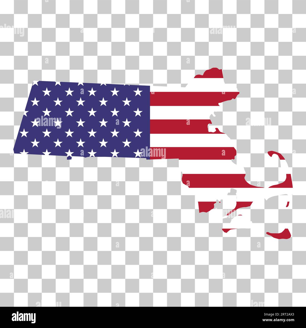Massachusetts map shape, united states of america. Flat concept icon ...