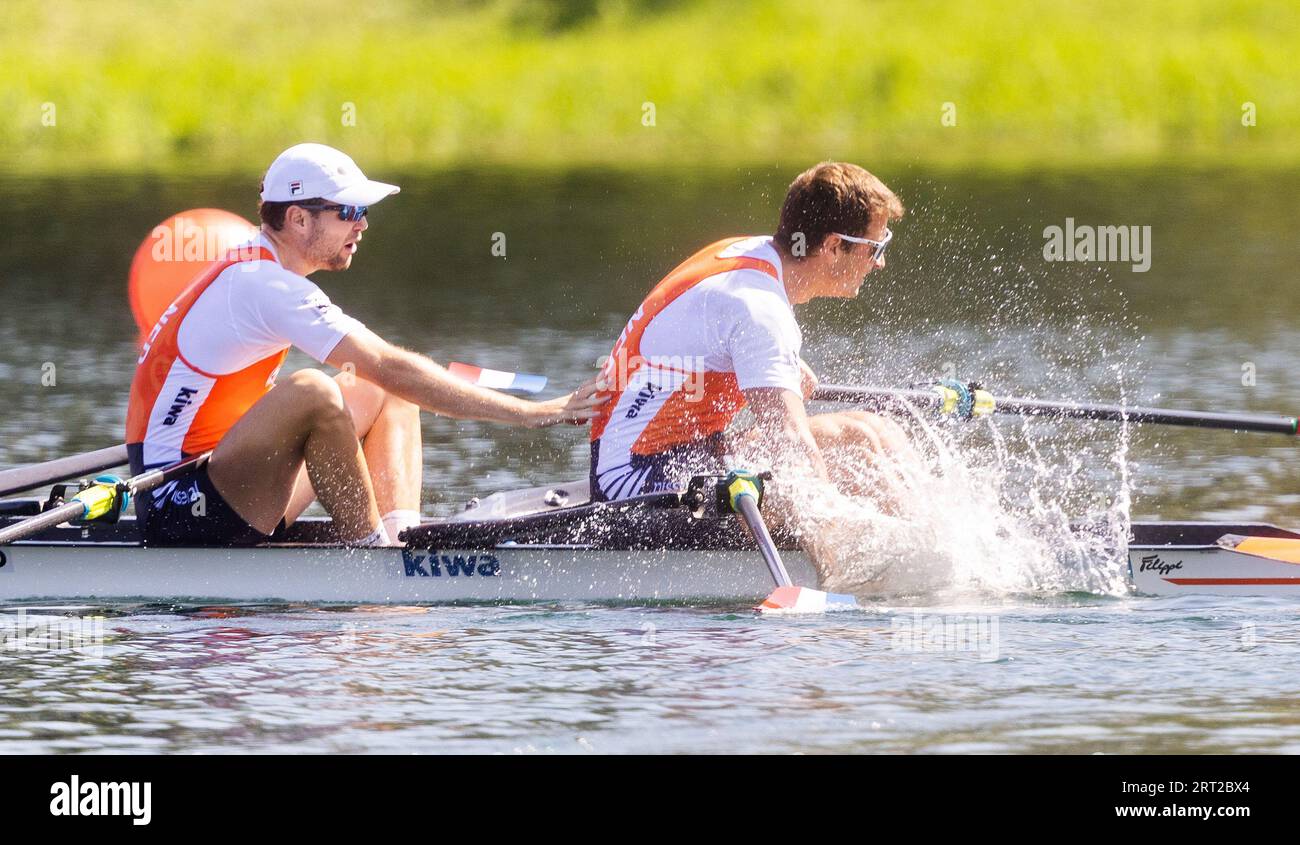 BELGRADE - Melvin Twellaar and Stef Broenink in action during the final ...