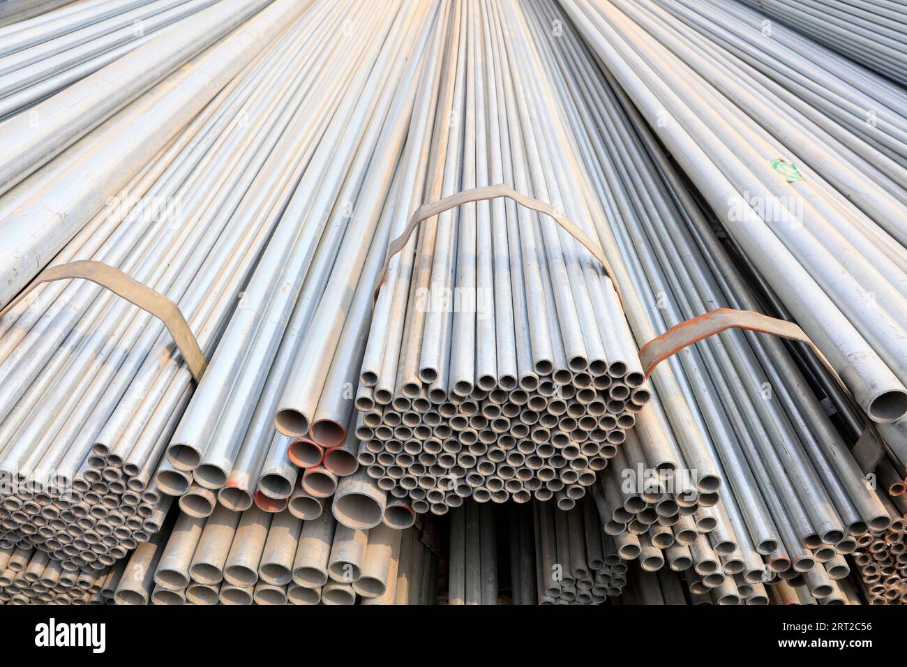 Steel tube industrial materials in the construction site Stock Photo ...