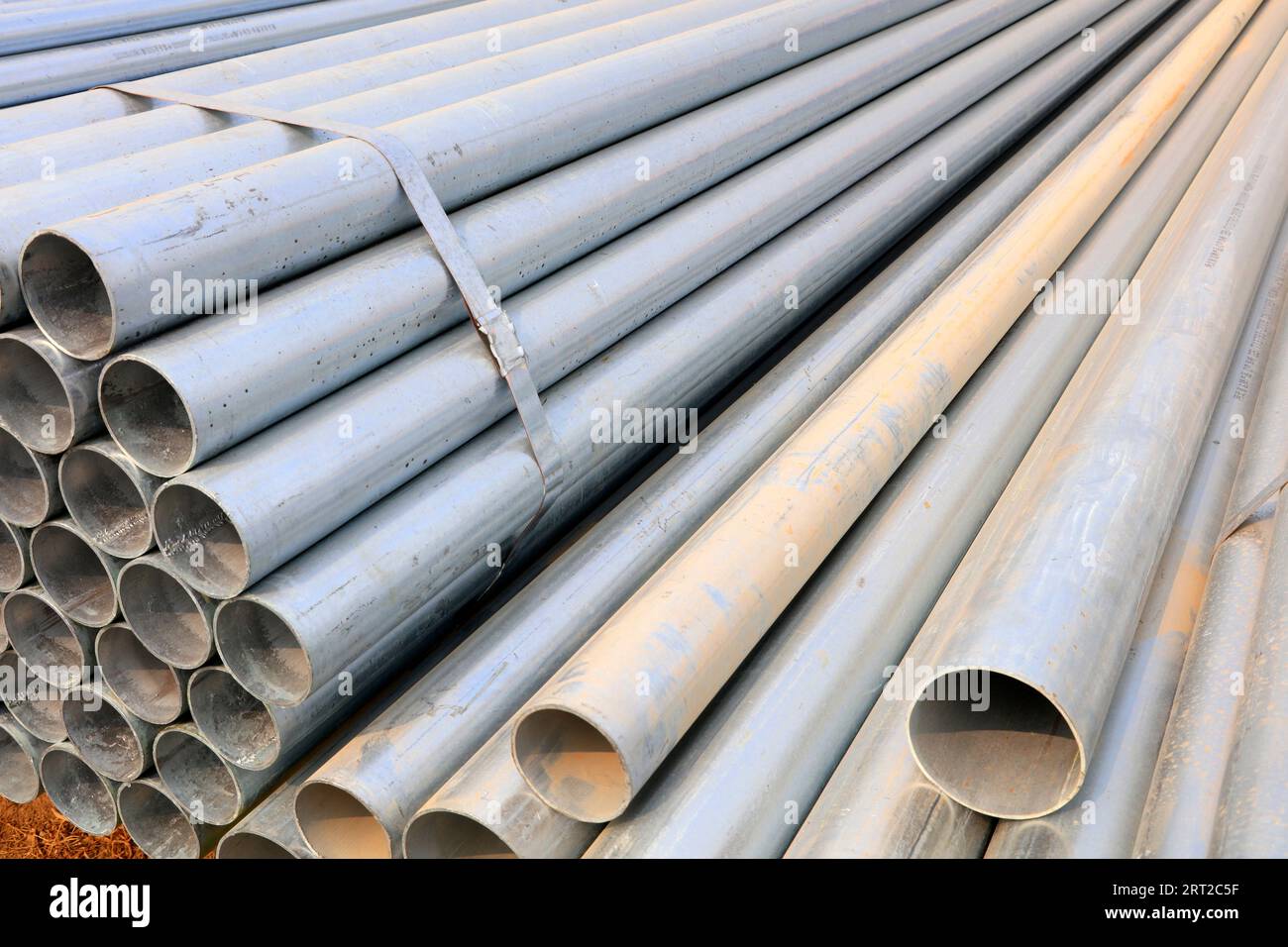 Steel tube industrial materials in the construction site Stock Photo ...
