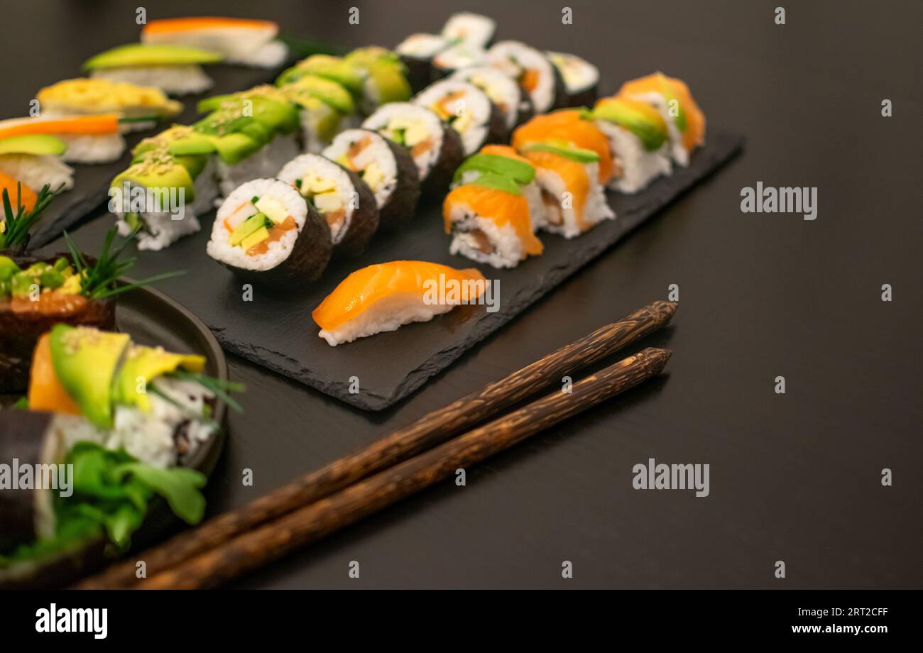 Luxurious and creative Sushi as Nigiri,Futomaki,Uramaki with Coconut ...