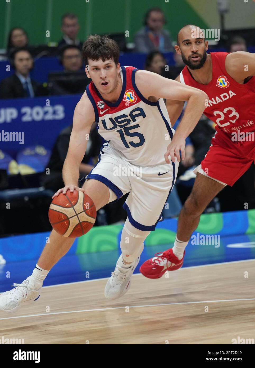 Manila, Philippines. 10th Sep, 2023. Austin Reaves (L) of the United ...