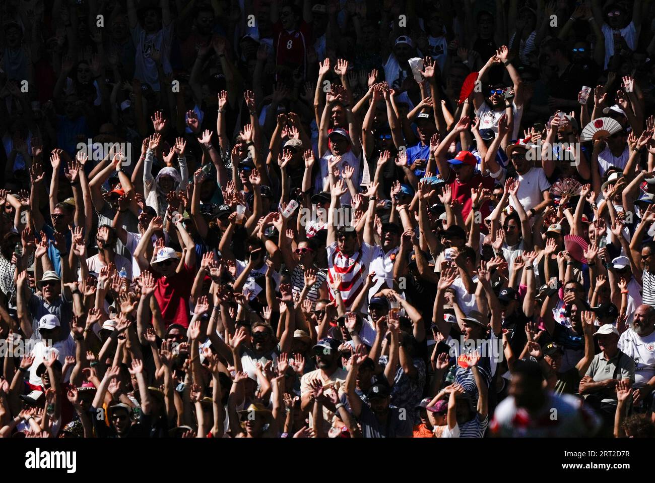 Spectators react during the Rugby World Cup Pool D match between Japan ...