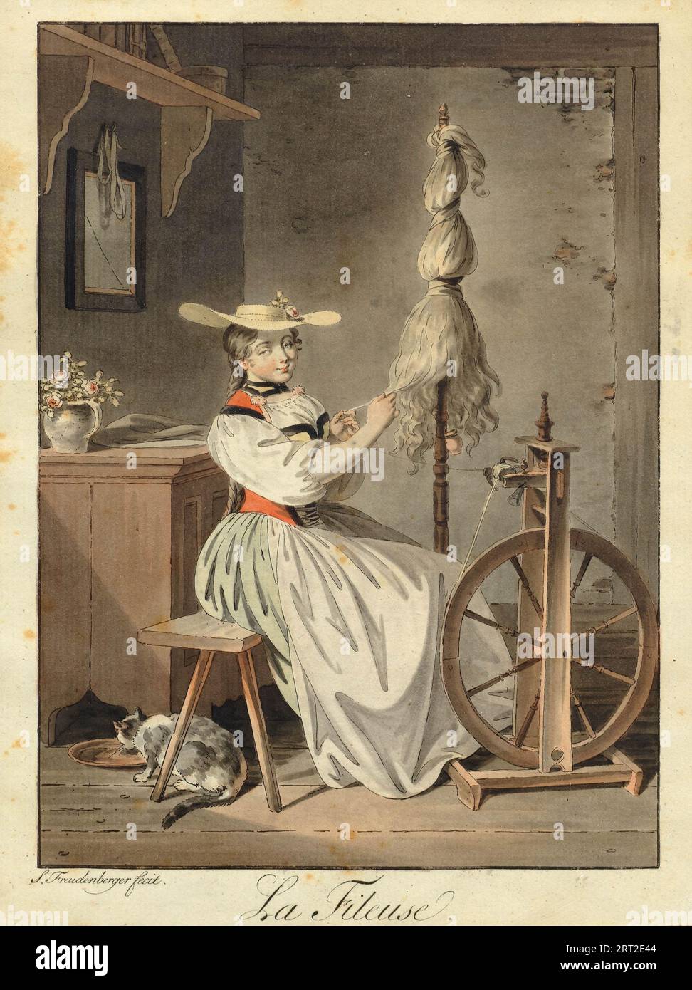 The Spinner, 1793. Private Collection Stock Photo - Alamy