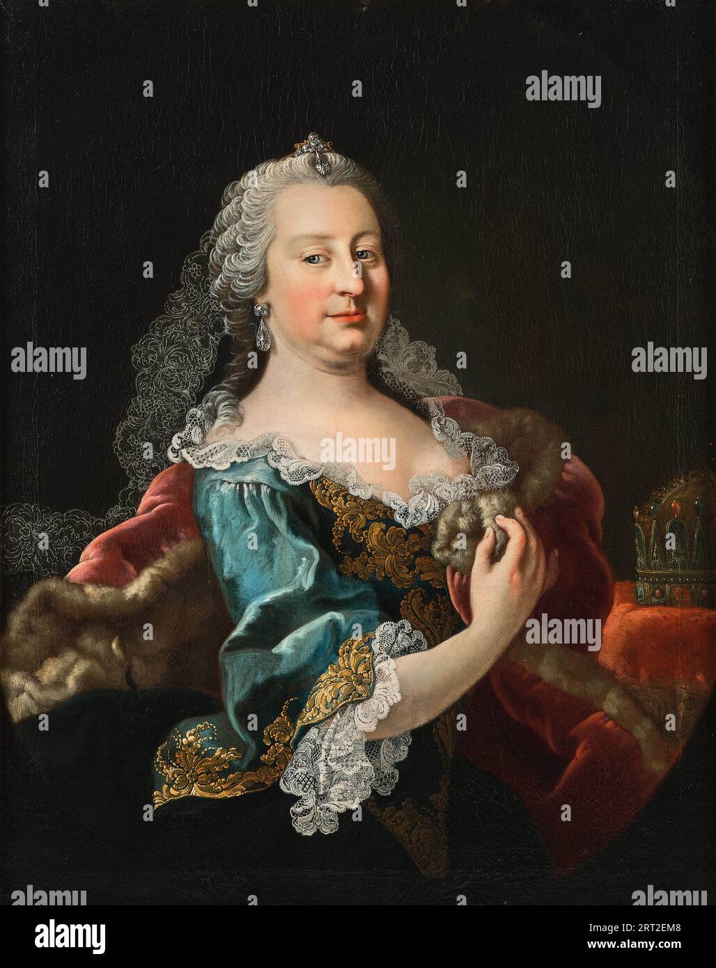 Portrait of Empress Maria Theresia of Austria (1717-1780) with the Holy ...