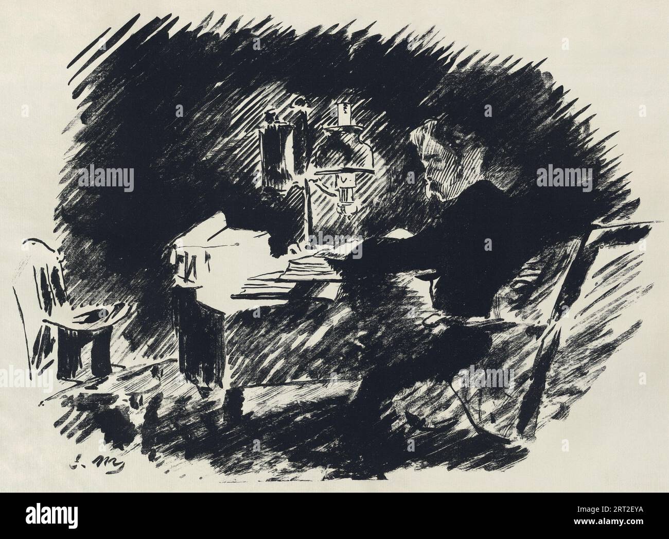 Illustration for the poem "Le Corbeau (The Raven)" by Edgar Allan Poe ...
