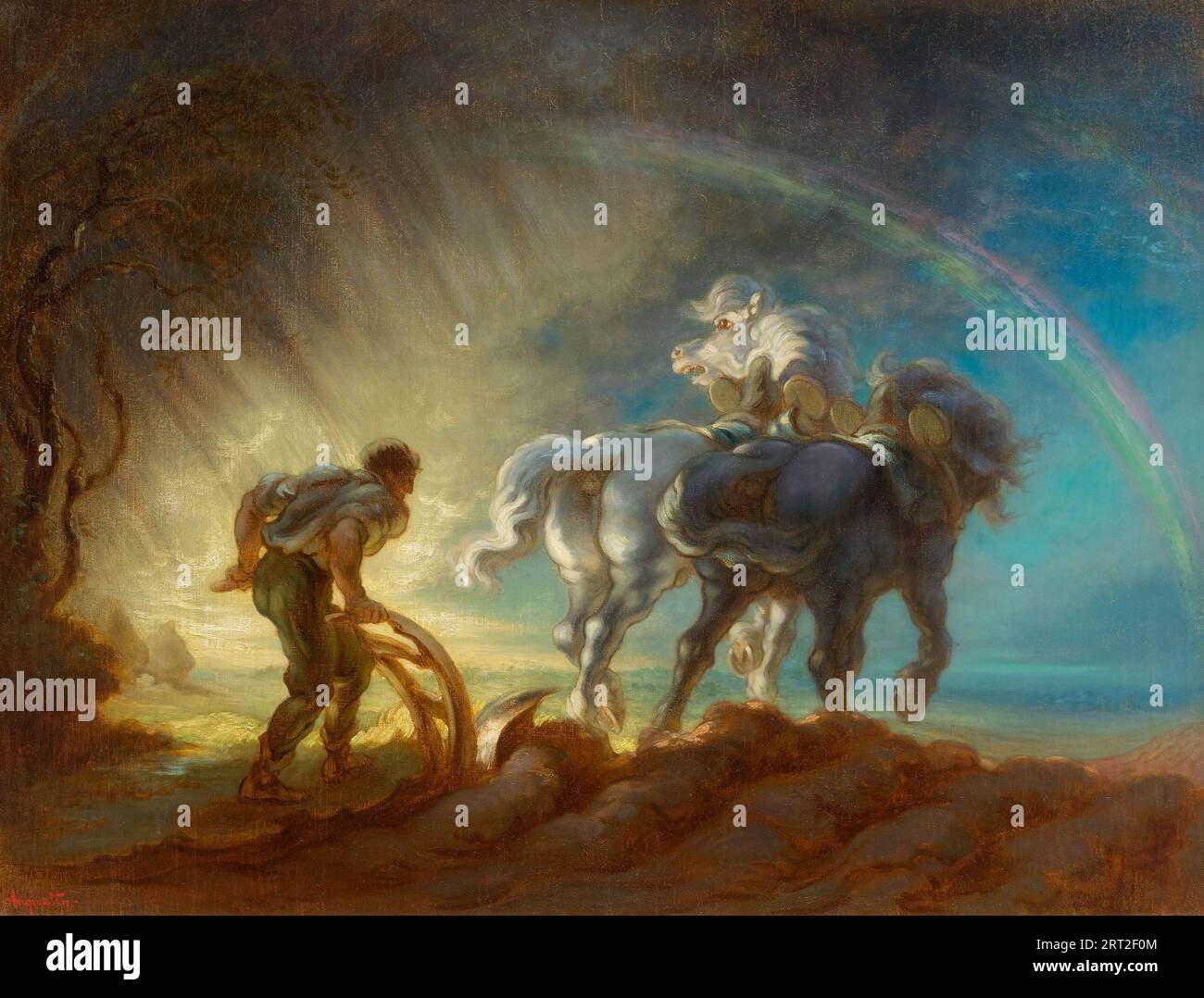 Le labour, c.1890. Private Collection Stock Photo - Alamy