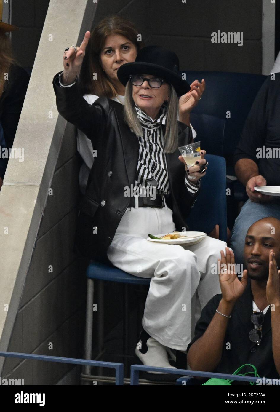 Flushing NY, USA. 09th Sep, 2023. **NO NY NEWSPAPERS** Diane Keaton is seen watching Coco Gauff ...