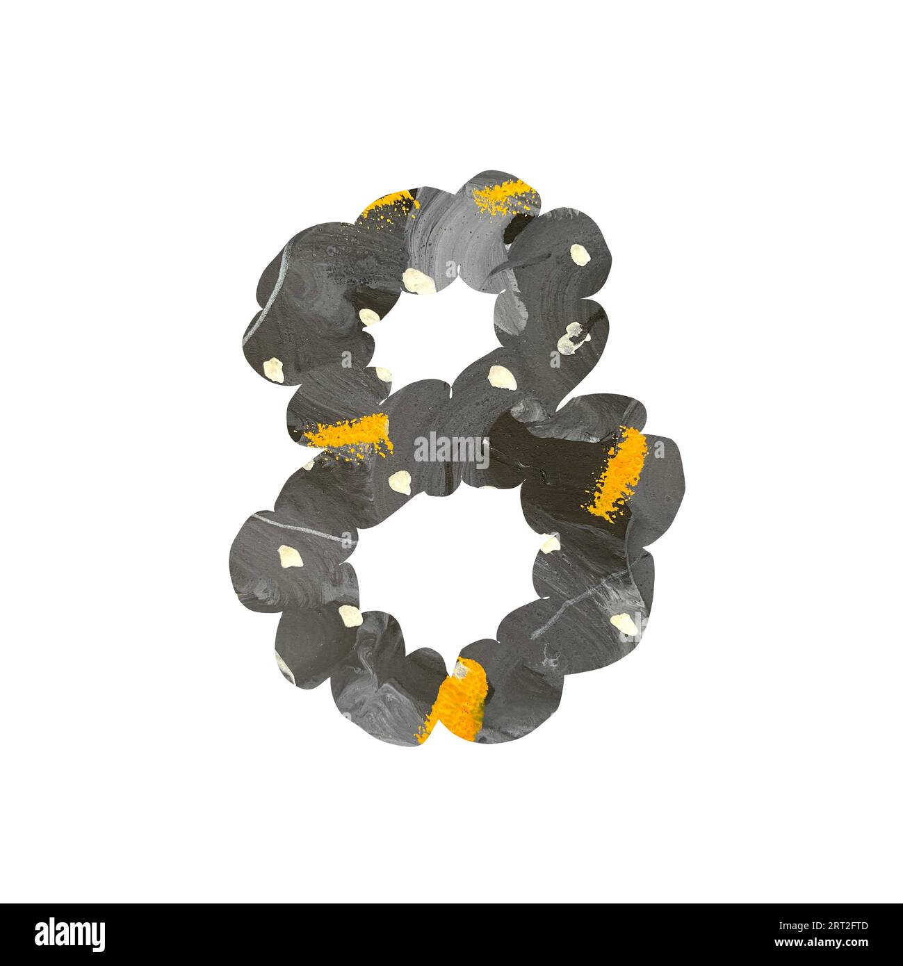 Number eight cut out hand drawn watercolor Stock Photo - Alamy