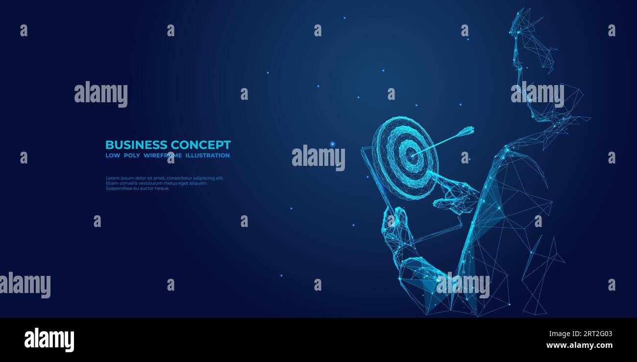 Abstract digital businessman touching target on a tablet Stock Vector ...