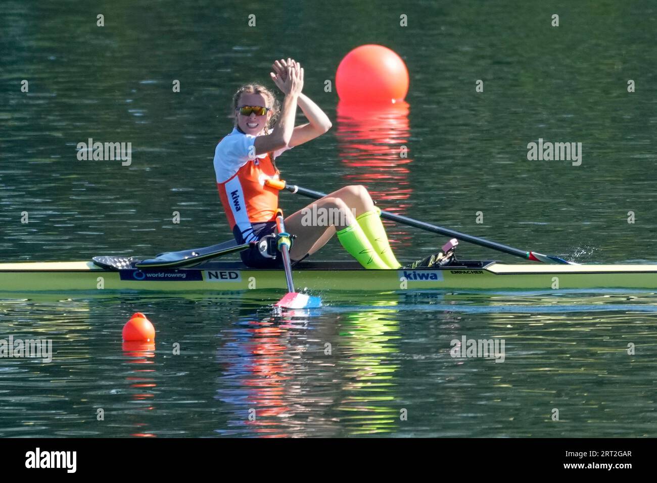 Emma Twigg of The Netherlands celebrates after the Women's Single ...