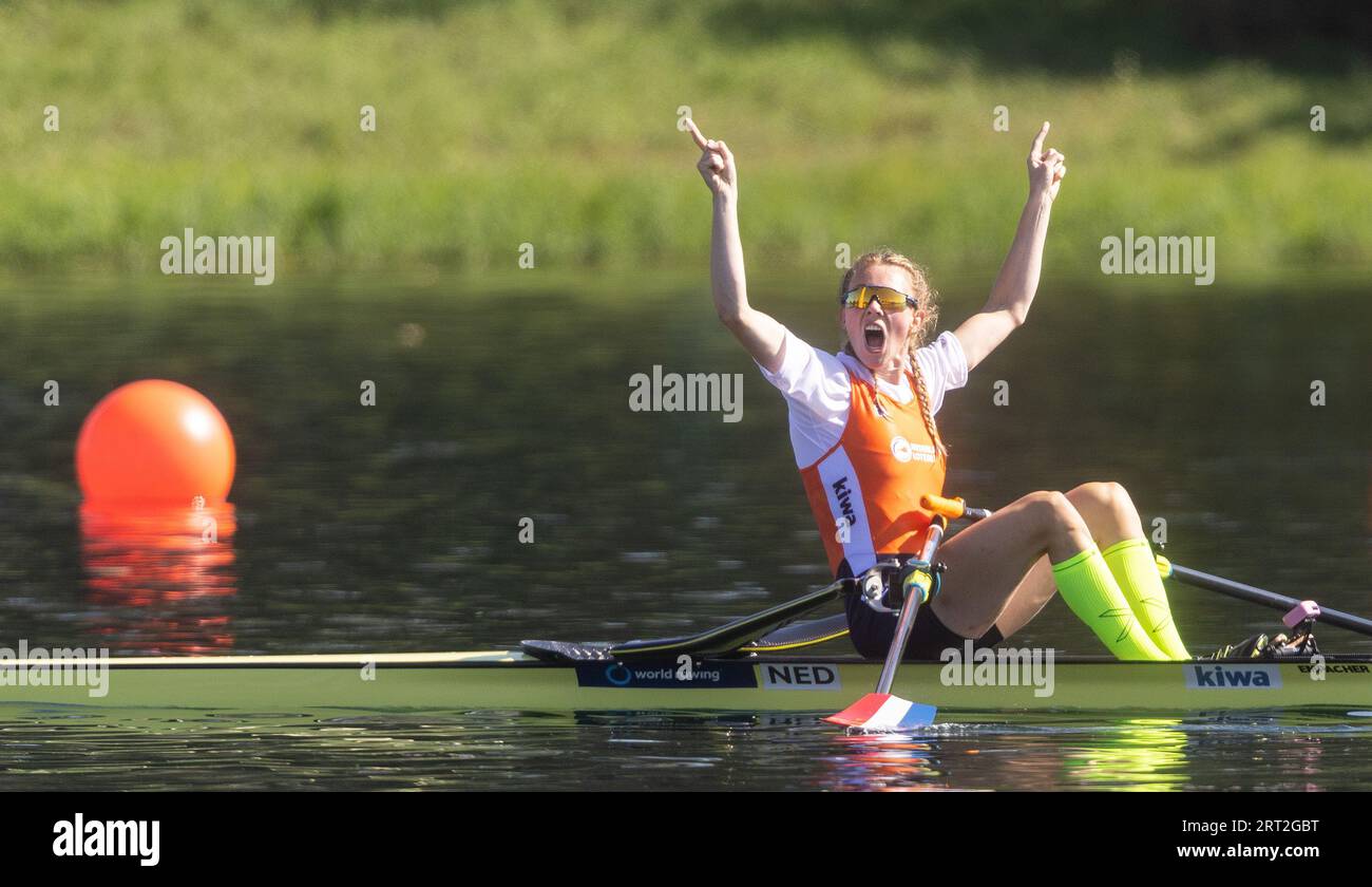 BELGRADE - Karolien Florijn in action during the one-man skiff final on ...