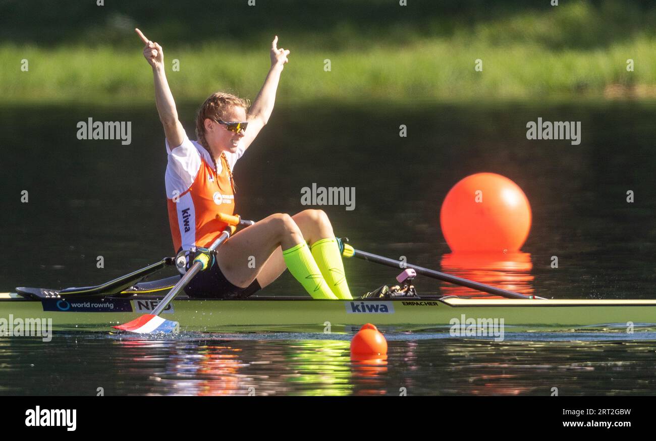BELGRADE - Karolien Florijn in action during the one-man skiff final on ...