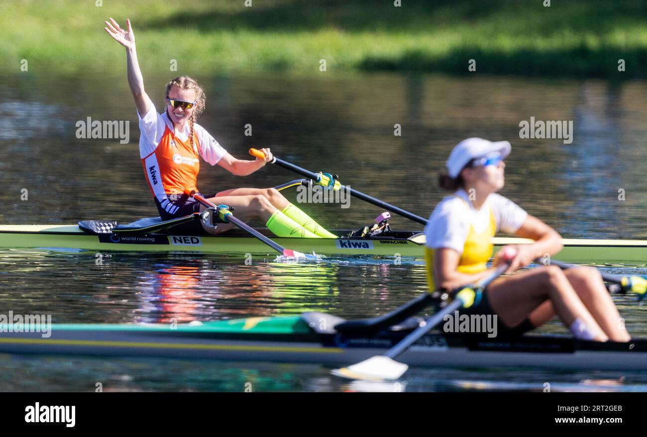 BELGRADE - Karolien Florijn in action during the one-man skiff final on ...