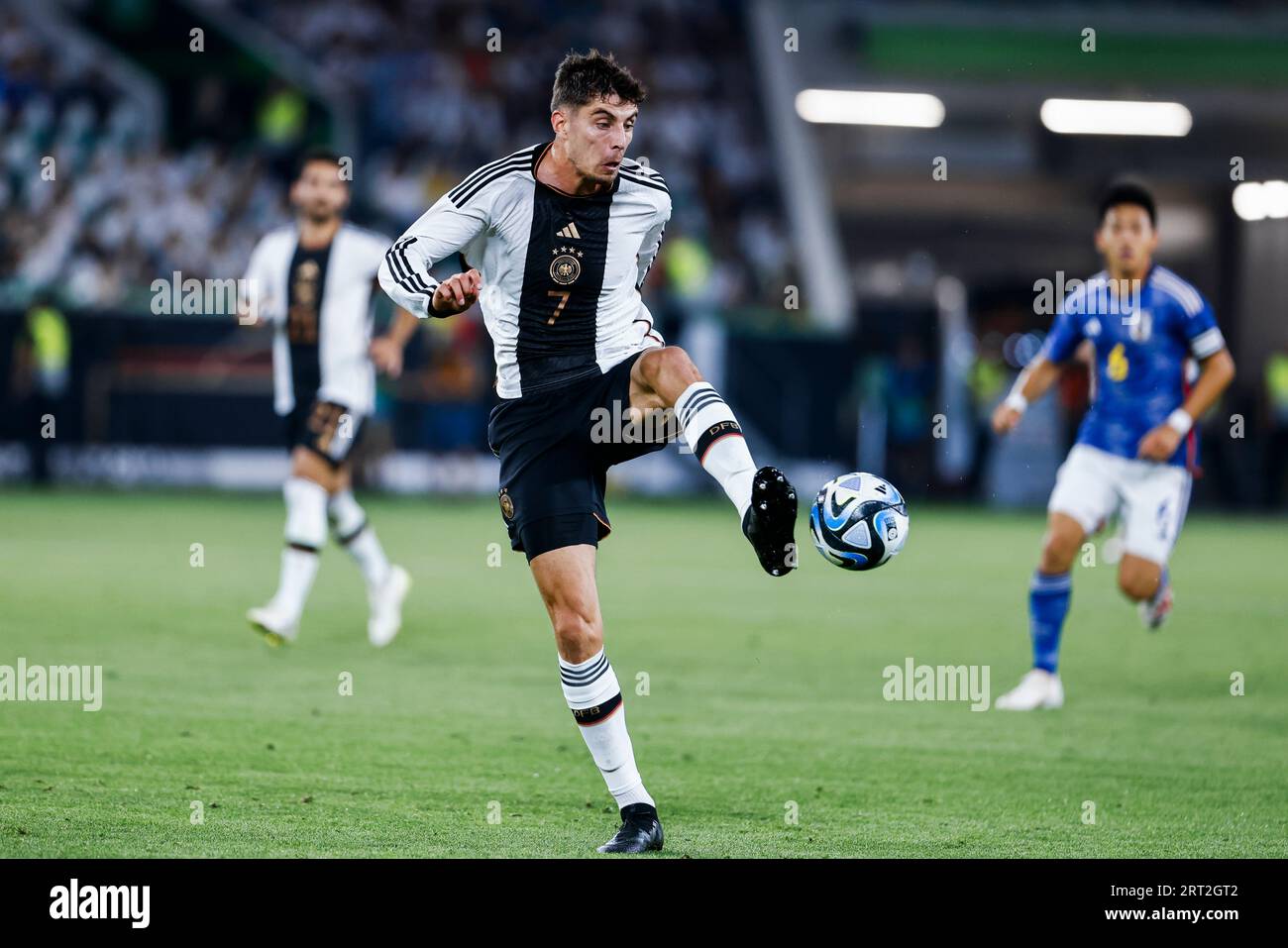 Wolfsburg, Volkswagen-Arena, 09.09.23: Kai Havertz of germany controls ...