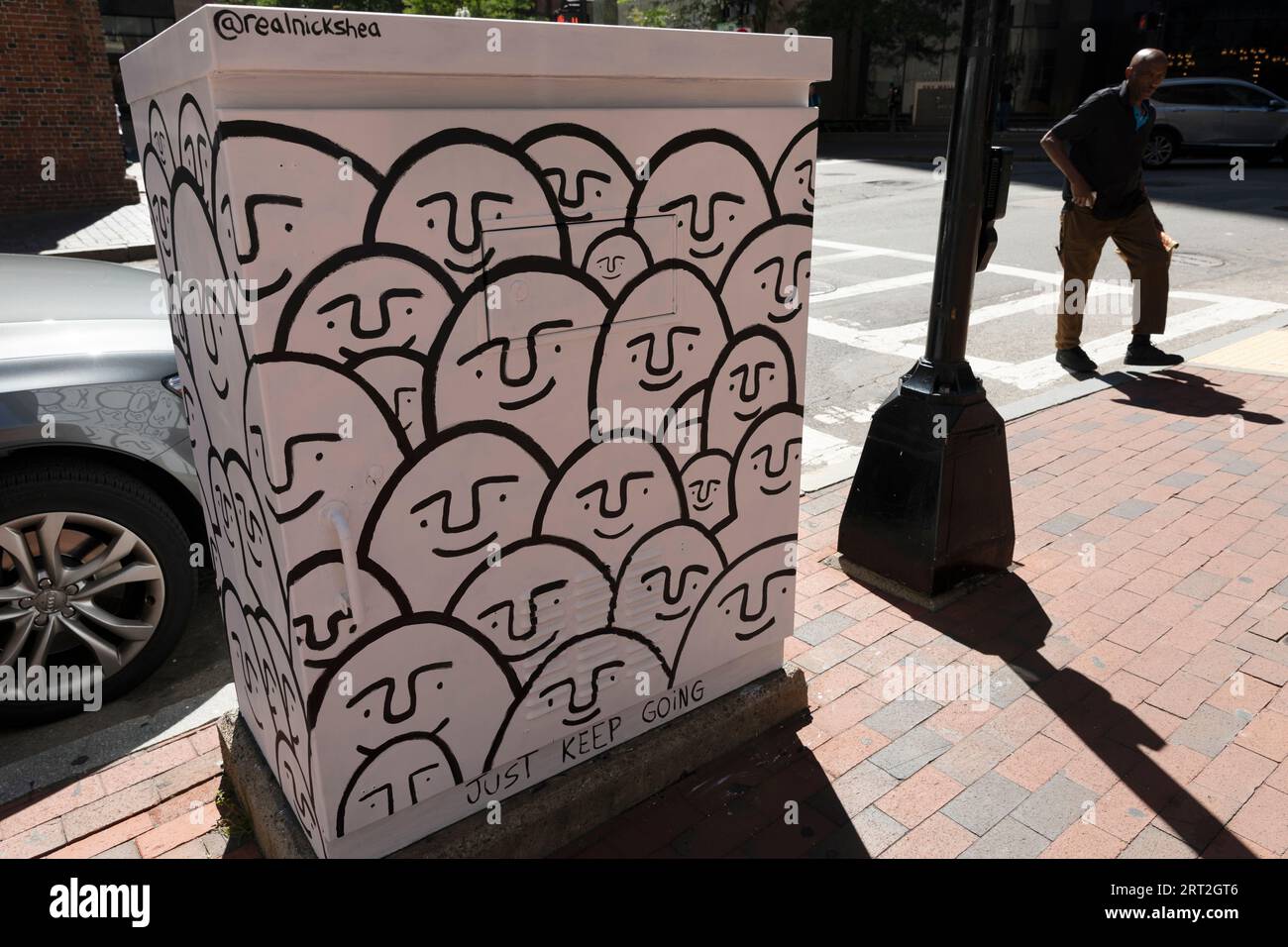 artwork on city infrastructure Boston Massachusetts Stock Photo - Alamy