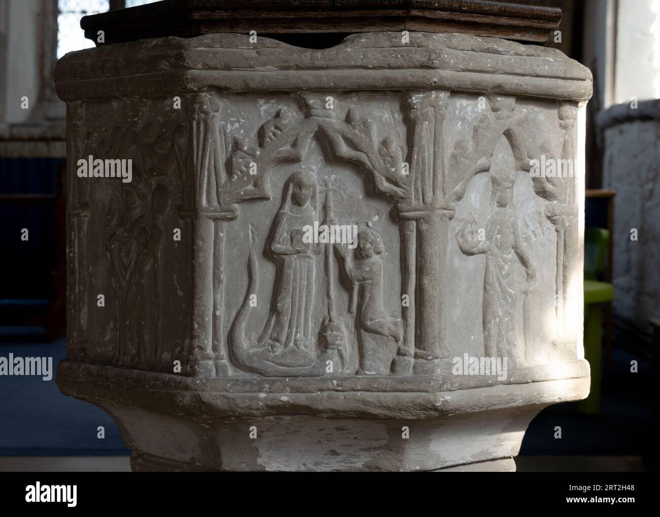 The font, St. Margaret of Antioch Church, Stoke Golding, Leicestershire ...