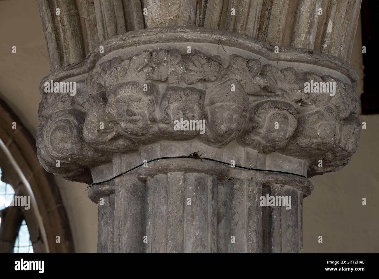 Carved capital in St. Margaret of Antioch Church, Stoke Golding ...