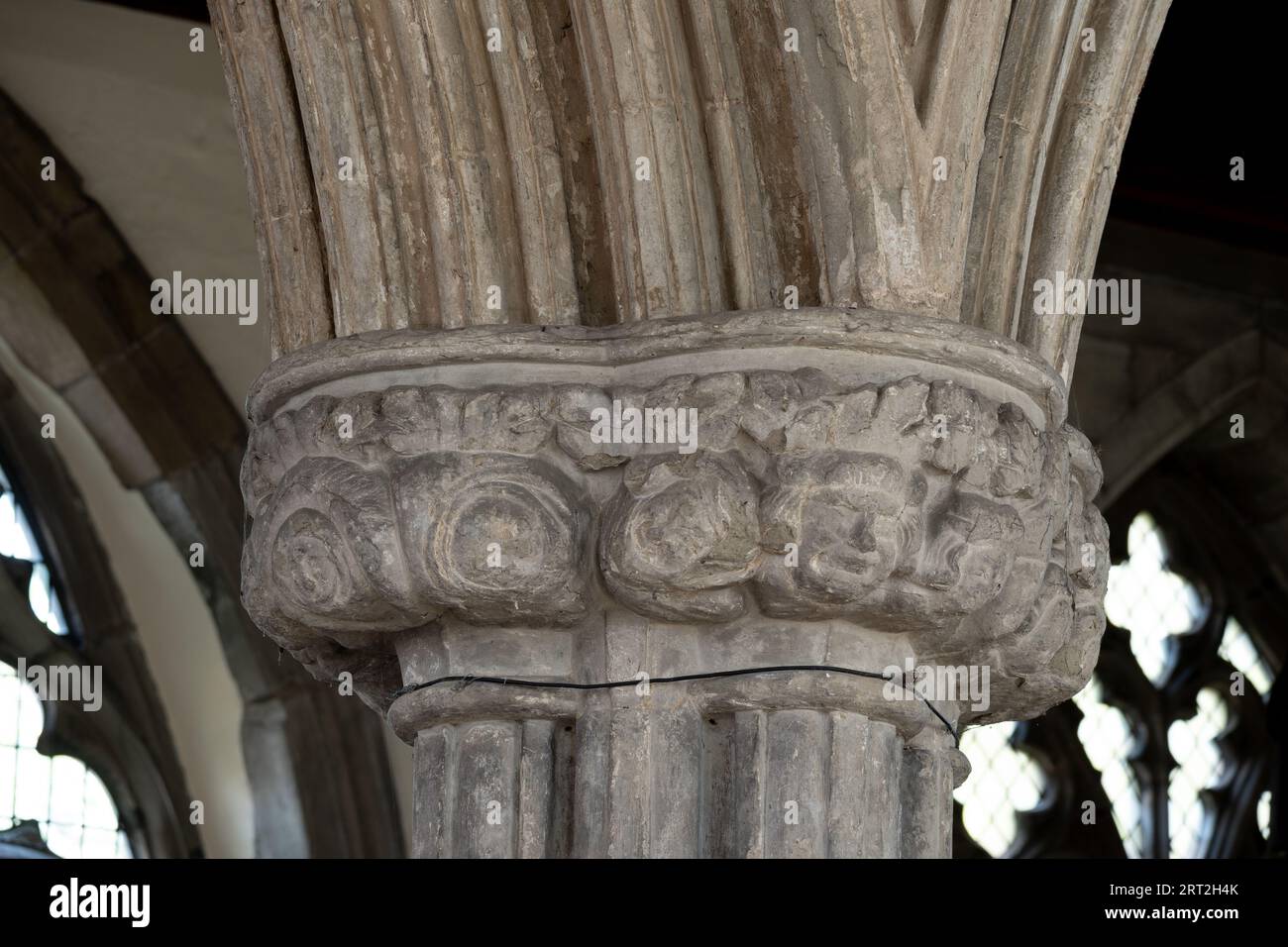 Carved capital in St. Margaret of Antioch Church, Stoke Golding ...