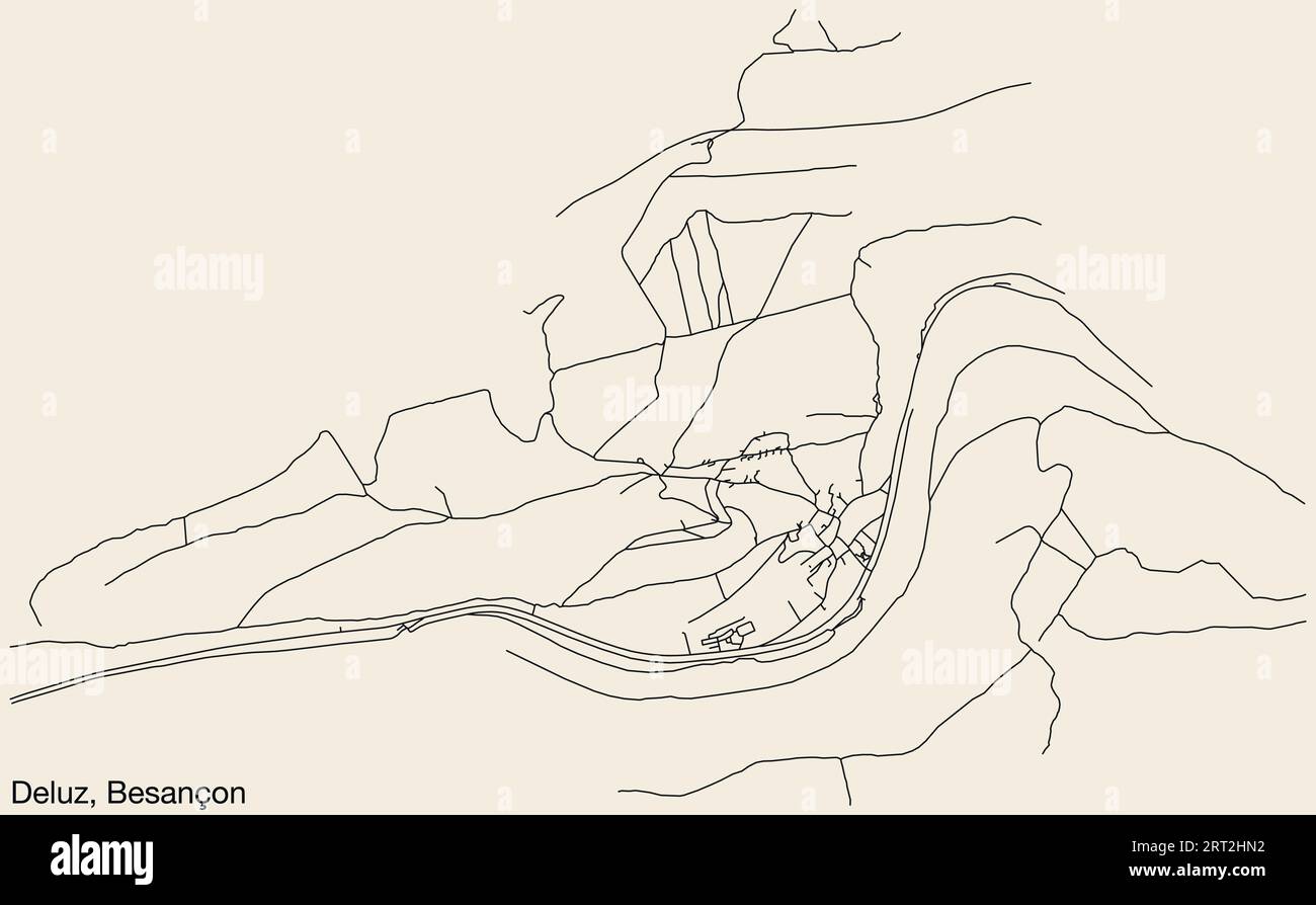 Street roads map of the DELUZ COMMUNE, BESANCON Stock Vector Image ...