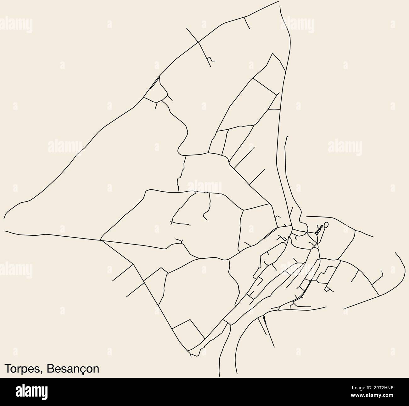 Street roads map of the TORPES COMMUNE, BESANCON Stock Vector Image ...