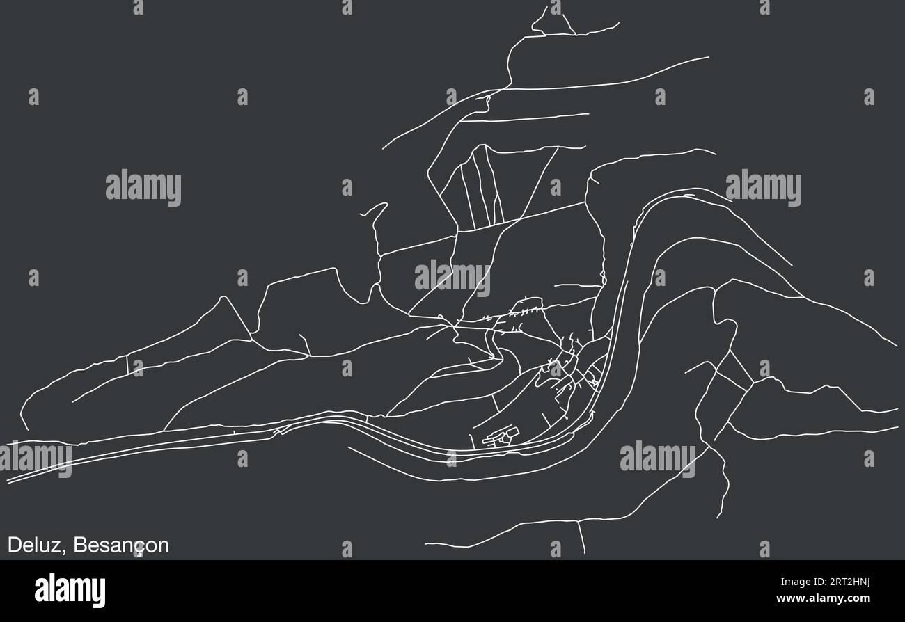 Street roads map of the DELUZ COMMUNE, BESANCON Stock Vector Image ...