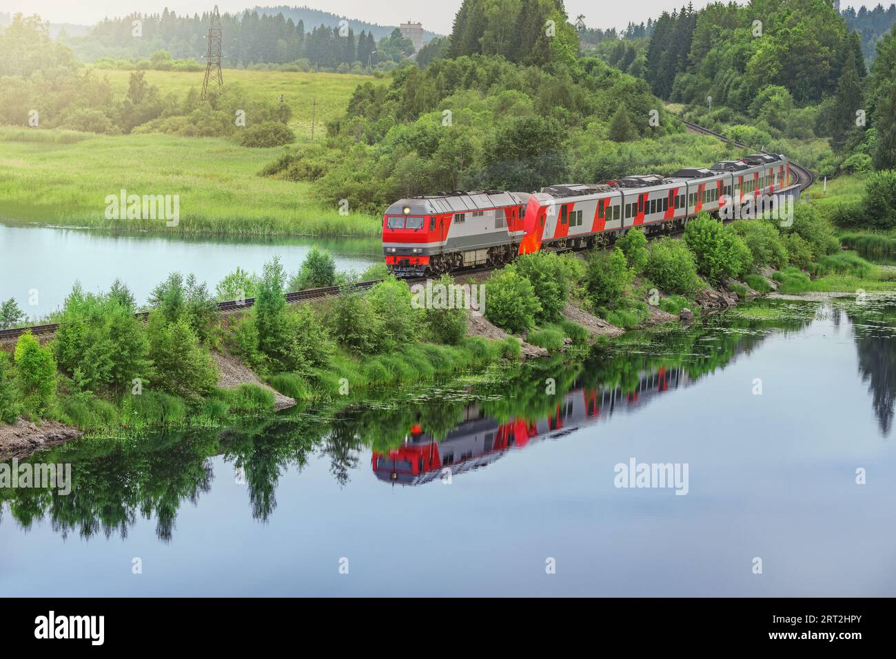 Railway locomotive moves along track hi-res stock photography and ...