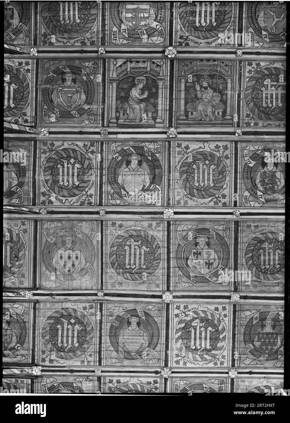St Albans Cathedral, St Albans, Hertfordshire, July 1958. Detail ...
