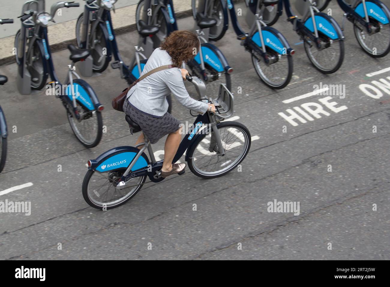 Female riding cycling Barclays Rental Boris bikes, london cycle rental ...