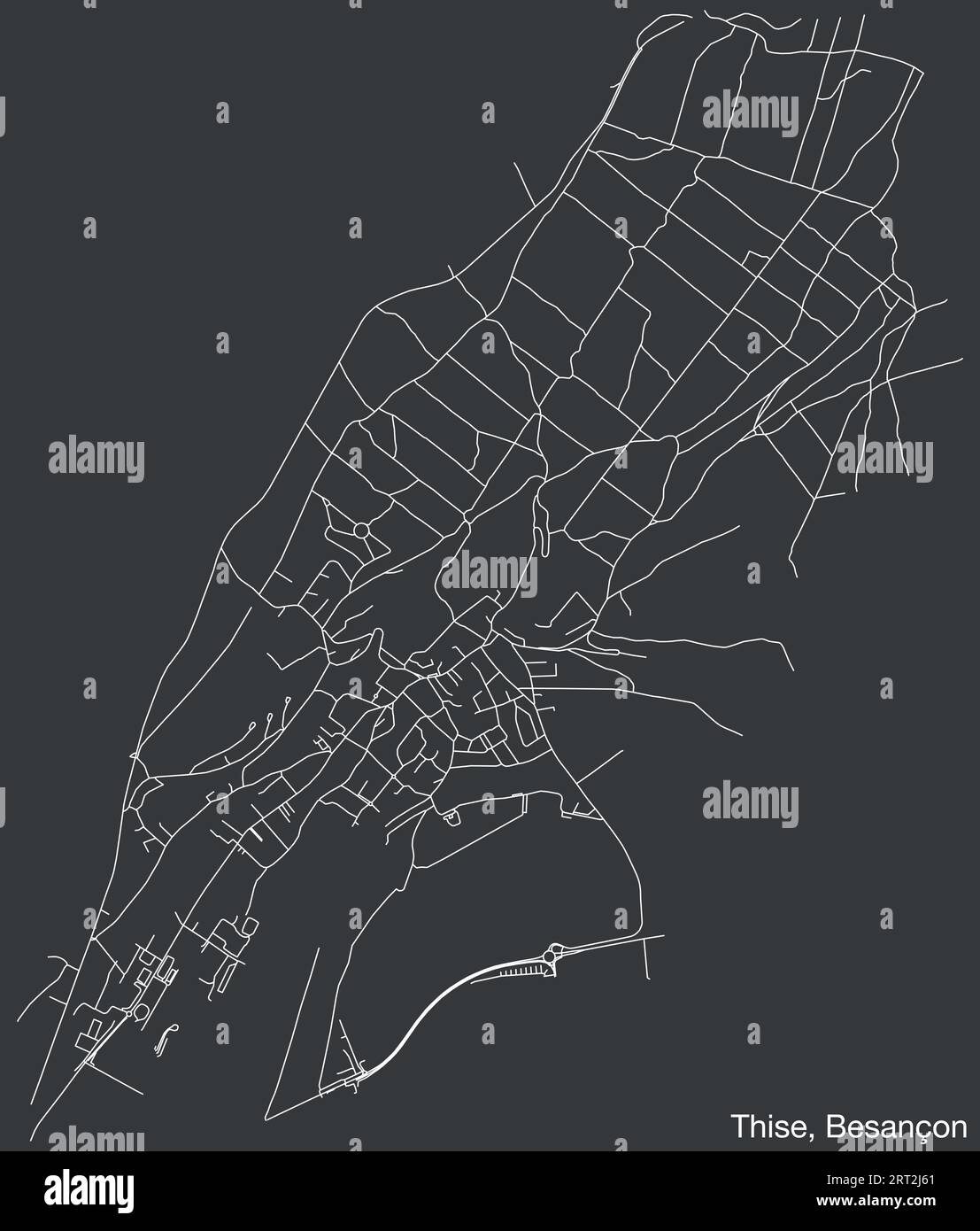 Street roads map of the THISE COMMUNE, BESANCON Stock Vector Image ...