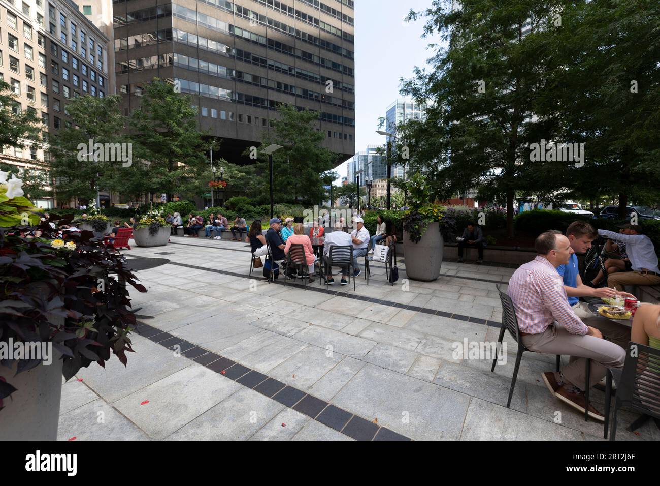 people outdoor plaza downtown Boston Stock Photo - Alamy