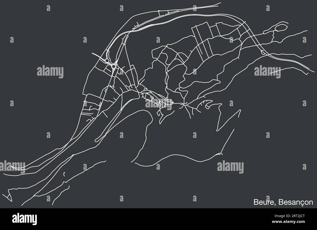 Street roads map of the BEURE COMMUNE, BESANCON Stock Vector Image ...
