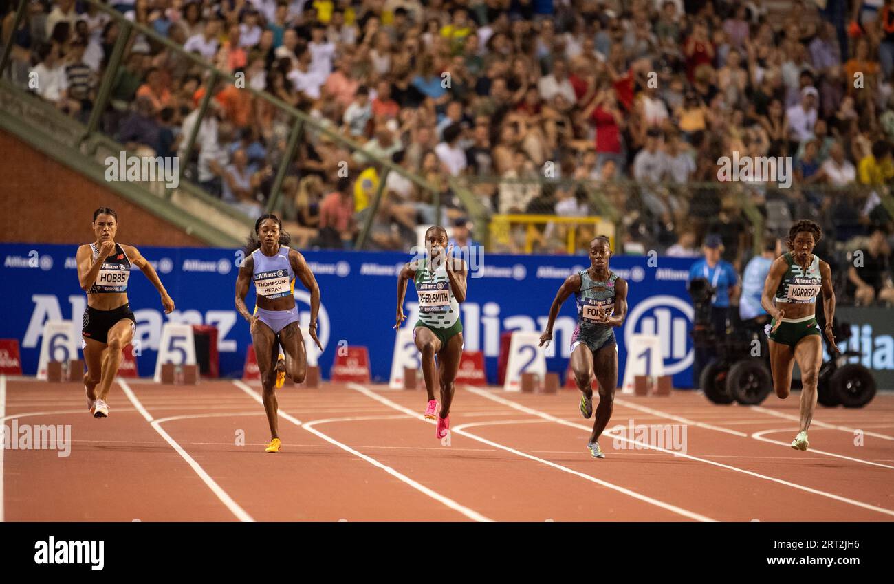 Natasha Morrison of Jamaica competing in the women’s 100m at the ...