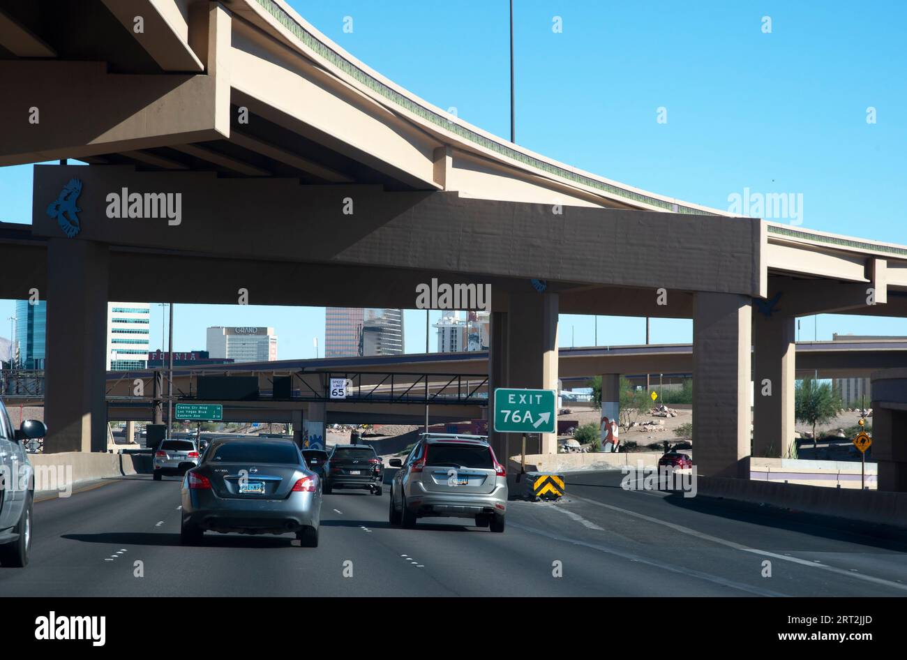 Las Vegas, Nevada, USA, 2022. A freeway interchange in downtown Las ...