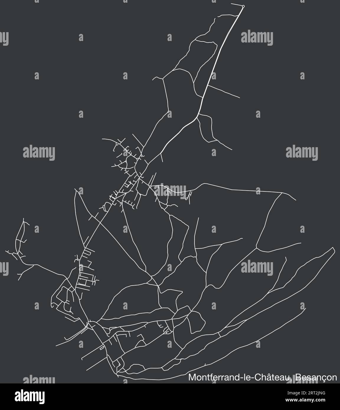 Street roads map of the MONTFERRAND-LE-CHÂTEAU COMMUNE, BESANCON Stock ...