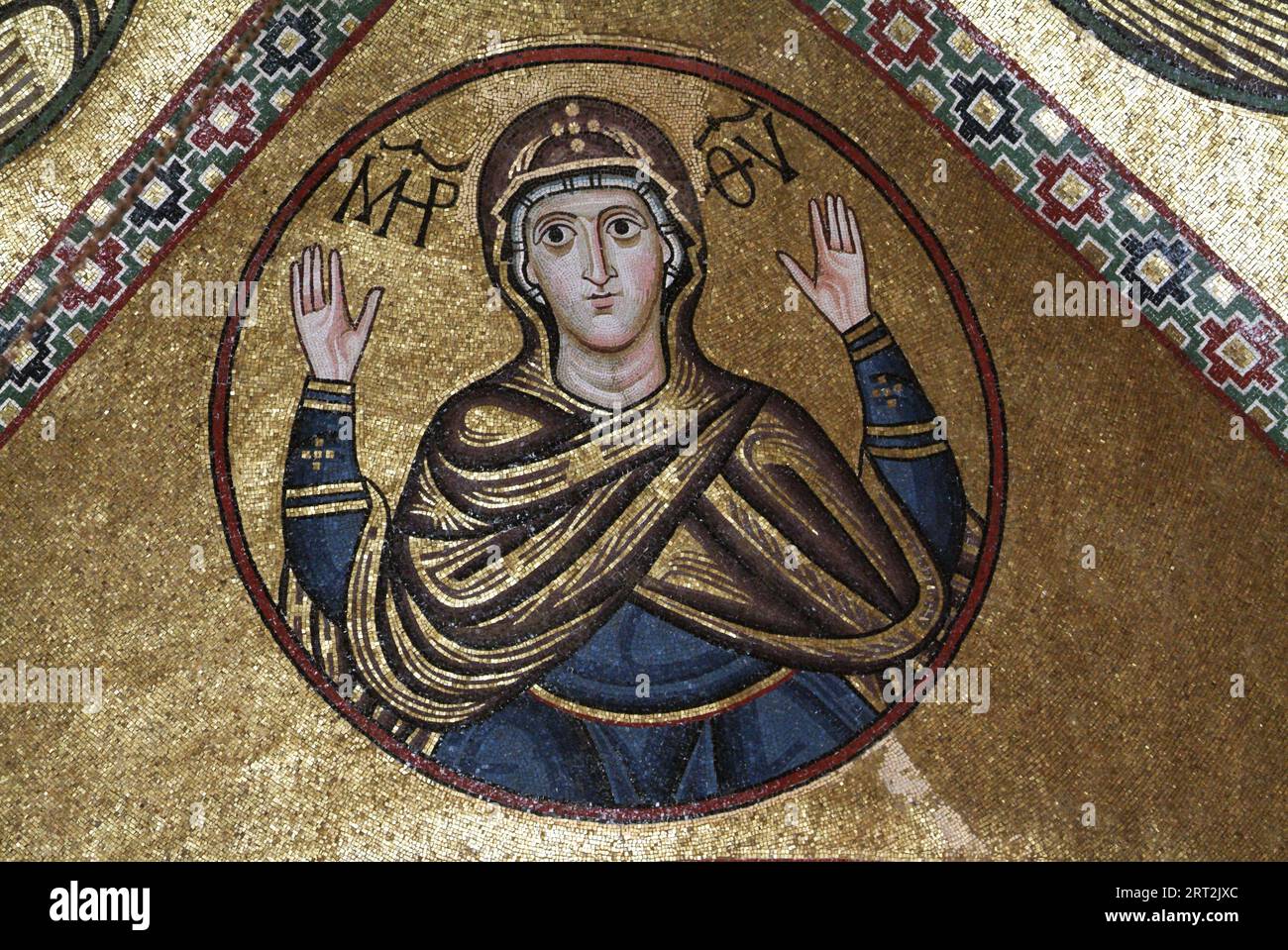 Mosaic of Mary, Monastery of Ossios (or Hosios) Loukas, founded in the ...