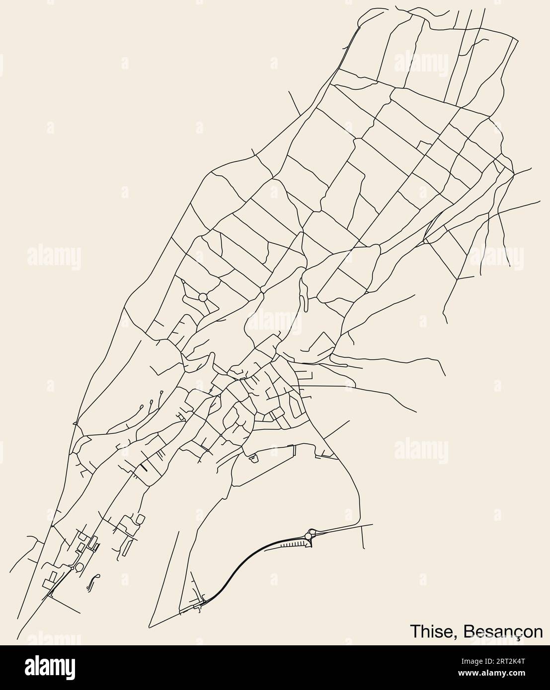 Street roads map of the THISE COMMUNE, BESANCON Stock Vector Image ...