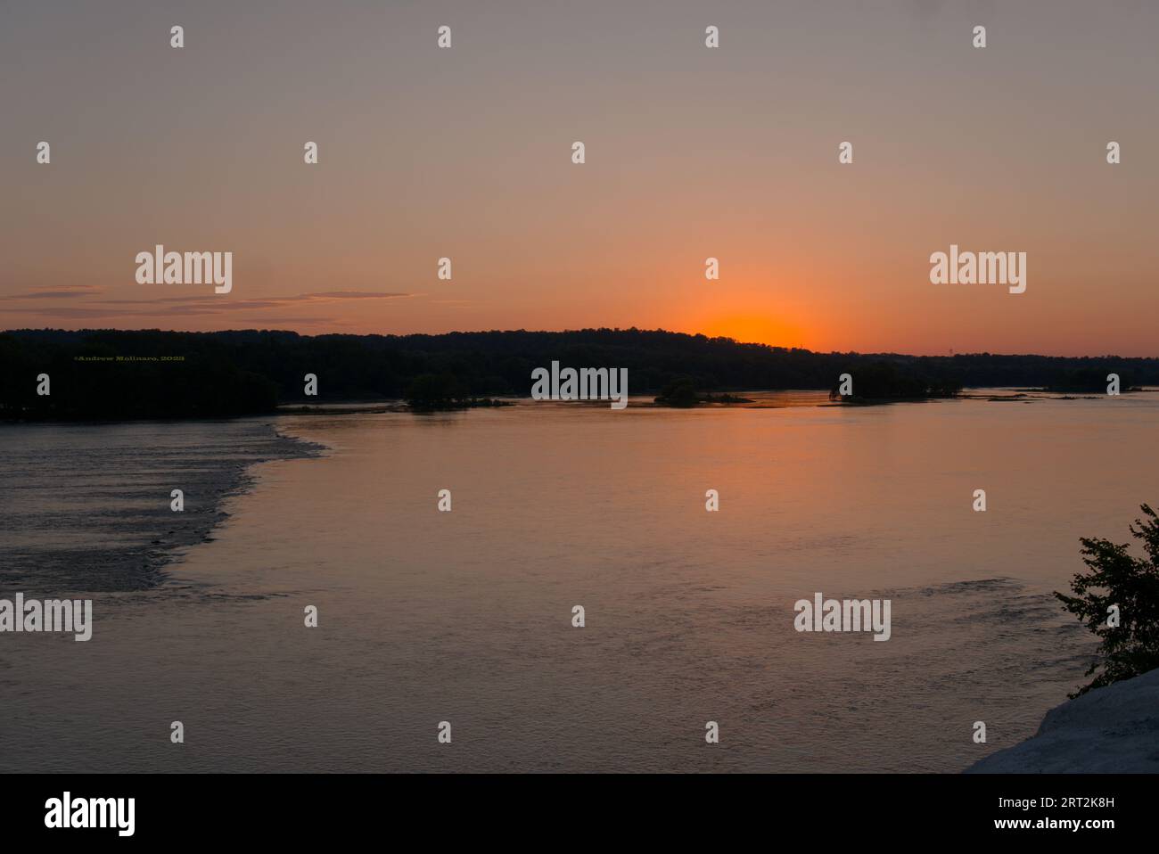 View of the Susquehanna River from the White Cliffs of Conoy at sunset ...