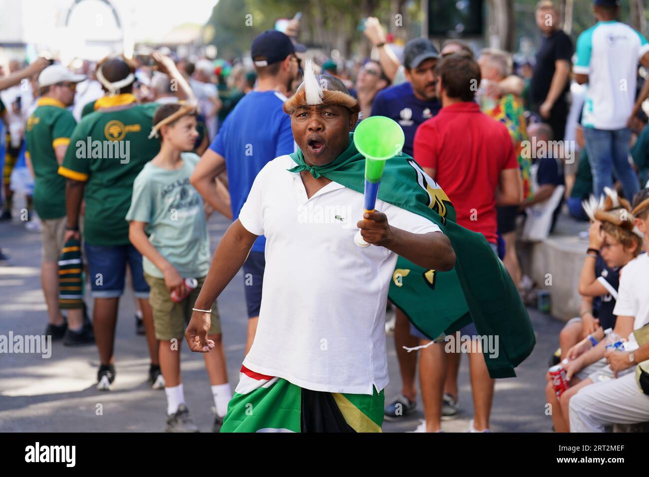 South Africa fans outside the stadium before the 2023 Rugby World Cup ...