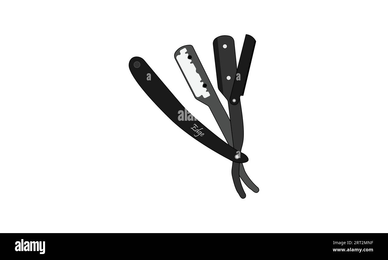 White blade razor icon isolated Black and White Stock Photos & Images ...