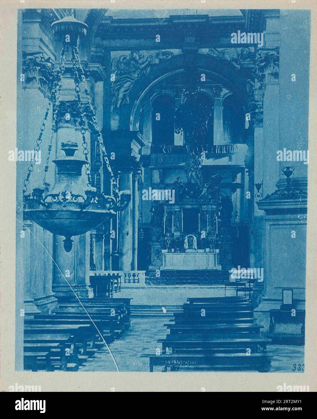 Cyanotype print, Chandelier - Cathedral of Pisa. From it Galileo got ...