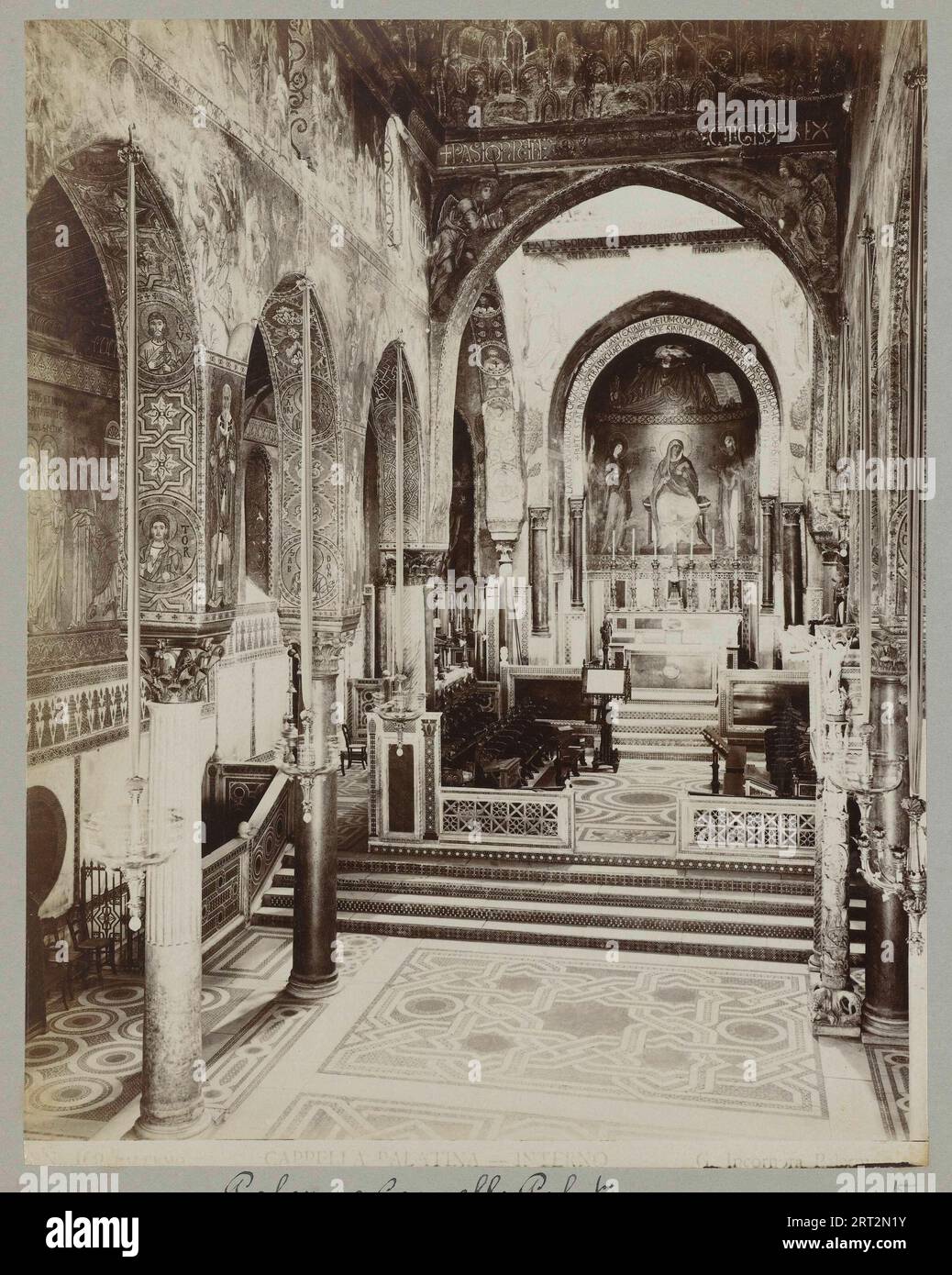 Palatine Chapel , royal chapel of the Norman Palace in Palermo, Sicily. Archival Photography ...